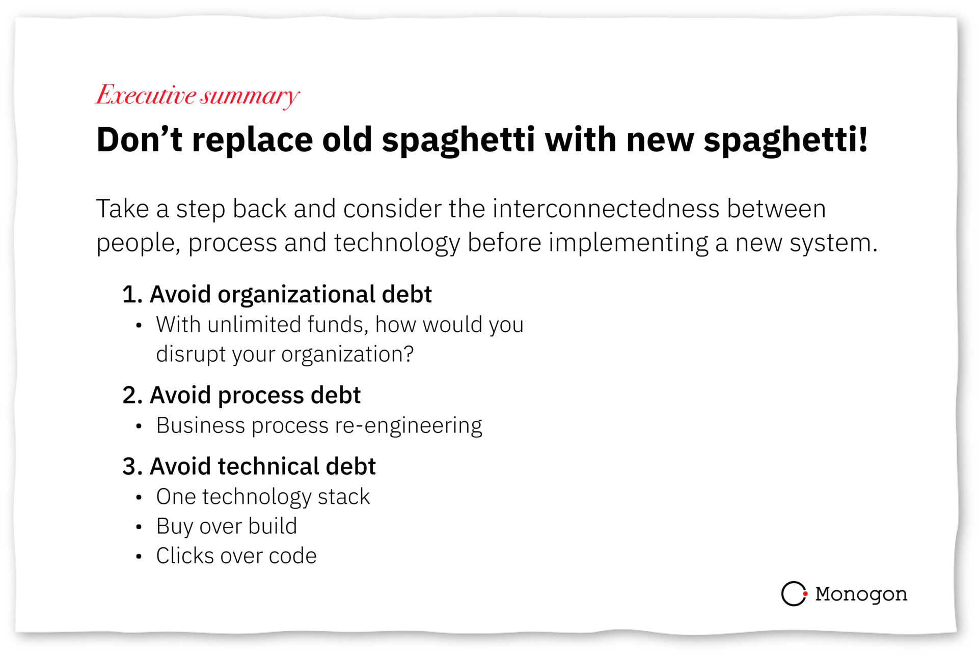 Rethink process and organization before implementing a new system
